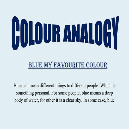 Colour analogy | PPT