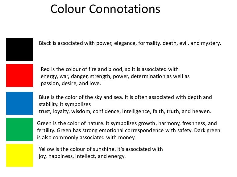 Colour connotations