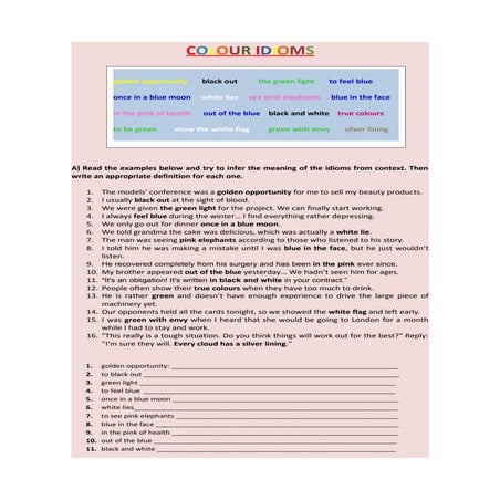Colour idioms | DOC