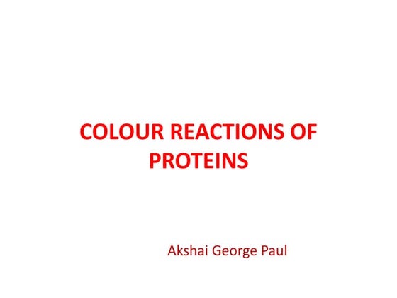 Qualitative test for proteins | PPTX
