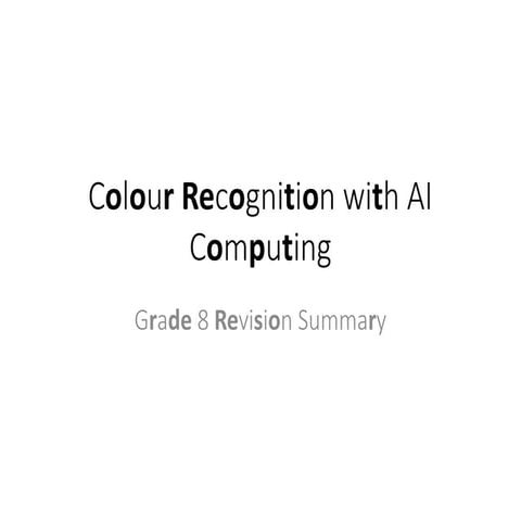 Colour Recognition with Artificial Intelligence (AI) | PPTX