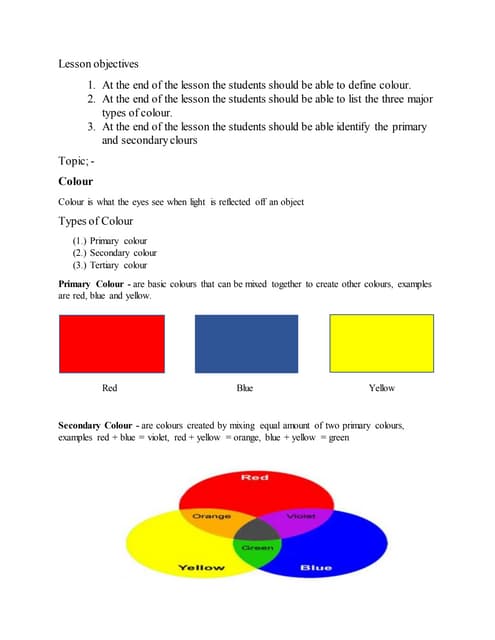 GROUP 01: PRIMARY, SECONDARY AND TERTIARY COLOURS | PPT