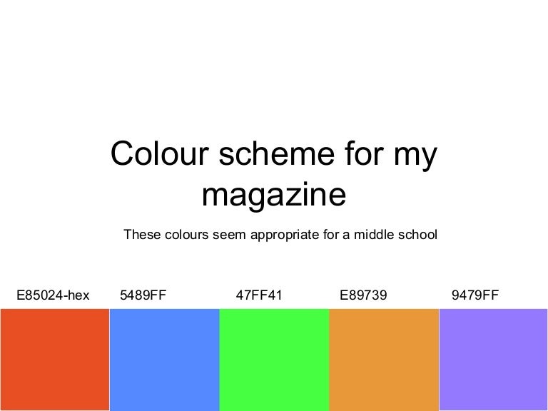 Colour scheme for my magazine