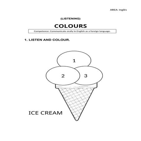 Listen and color the ice cream, you choose the color to dictate. | DOCX