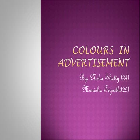 Colours in advertisement | PPT