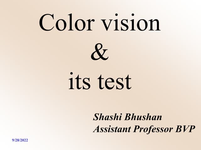 Colour vision test | PPTX