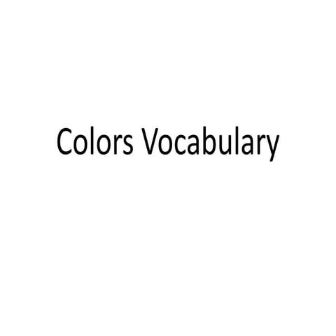 Colour vocabulary | PPTX