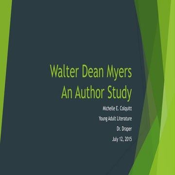 Author Study--Walter Dean Myers | PPTX