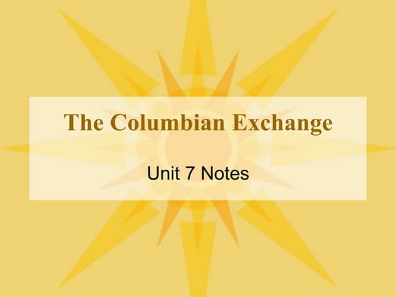The columbian exchange | PPTX | Infectious Diseases | Diseases and ...