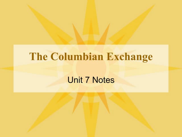 Columbian Exchange Powerpoint | PPT