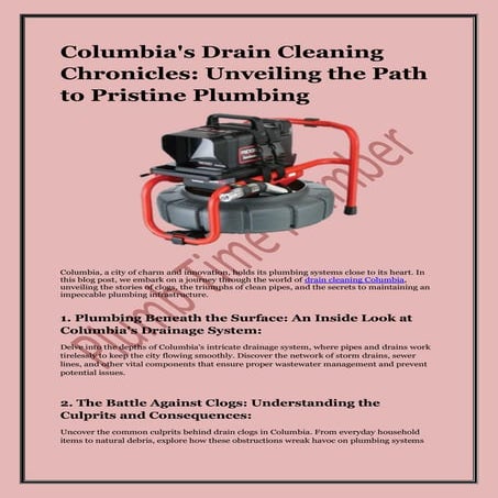 A complete guide about drain cleaning Columbia | PPTX