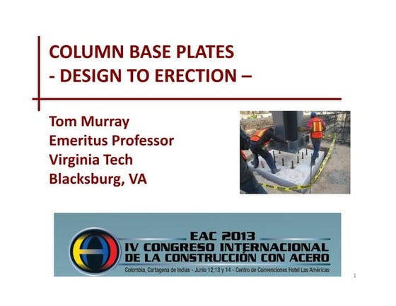 23-Design of Column Base Plates (Steel Structural Design & Prof. Shehab ...