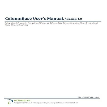 ColumnBase User Manual , v4.0 (Last updated 05 Oct 2017) | PDF
