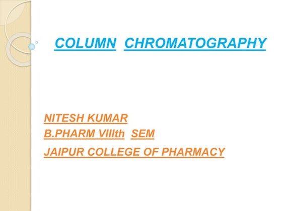 Adsorption and partition column chromatography.pptx | Chemistry | Science