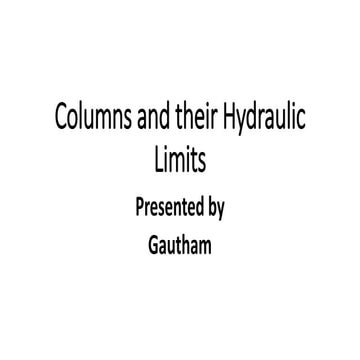 Columns and their hydraulic limits | PPTX