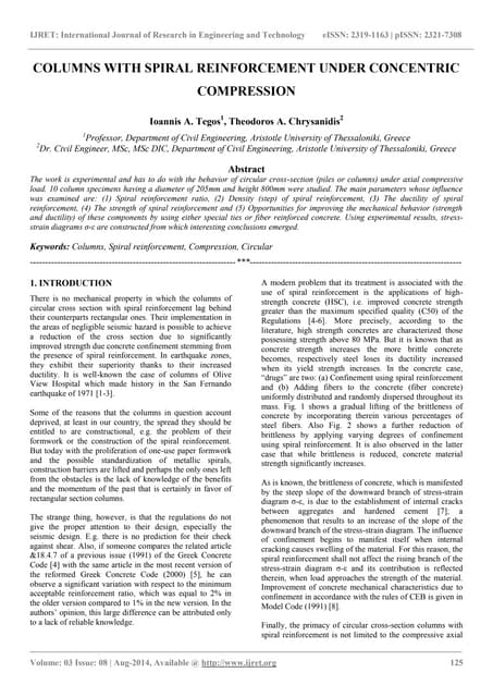 Design of short columns using helical reinforcement | PPTX