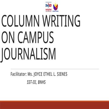 "'Upskilling lesson for Column Writing'" | PPTX