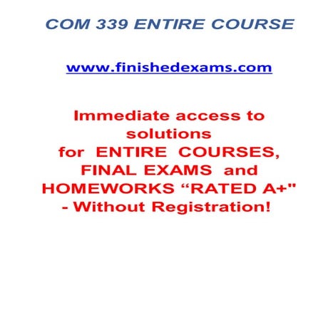 Com 339 entire course | PDF