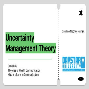 Uncertainty Management Theory | PDF