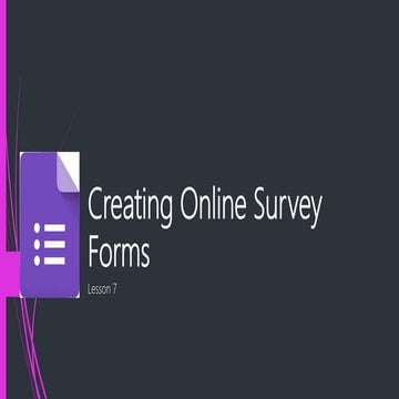 Com6 l7 creating online survey forms | PPTX | Internet | Computing