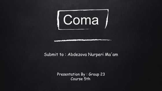 Unconsciousness, definition, etiology, clinical manifestation ...