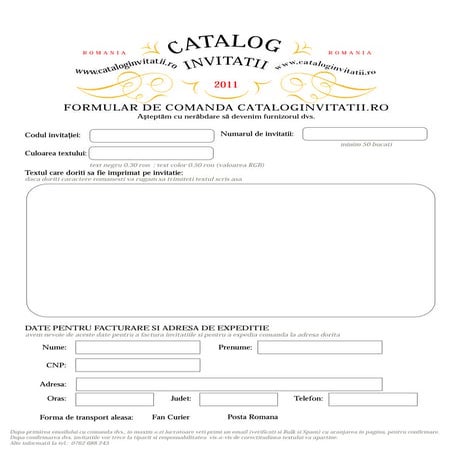 invitatii nunta formular comanda | PDF