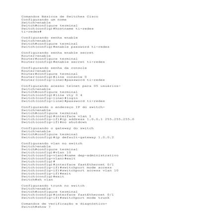 Comando basico switch | PDF