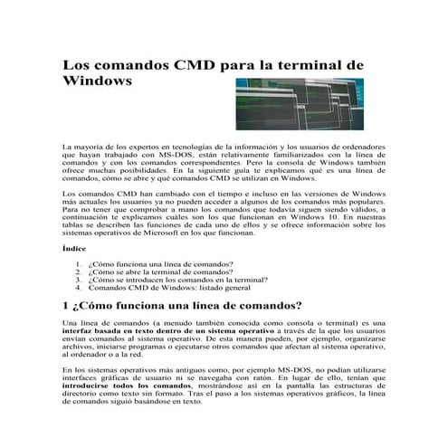 Los comandos de CMD para la terminal de Windows | PDF