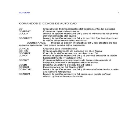 Comandos e iconos de auto cad | PDF