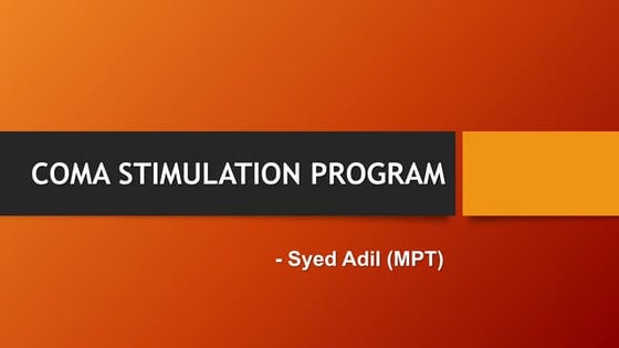 AROUSAL THERAPY COMA STIMULATION ICU.pptx