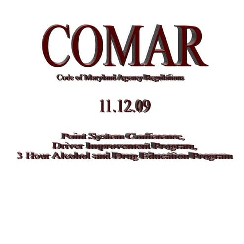 Comar regulations | PDF