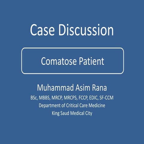 Comatose patient case discussion | PPSX