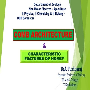 Comb Architecture and Properties of Honey | PPTX