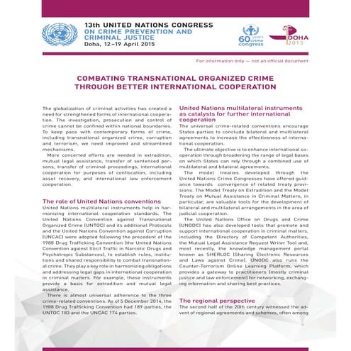 Combating transnational organized crime through better international ...