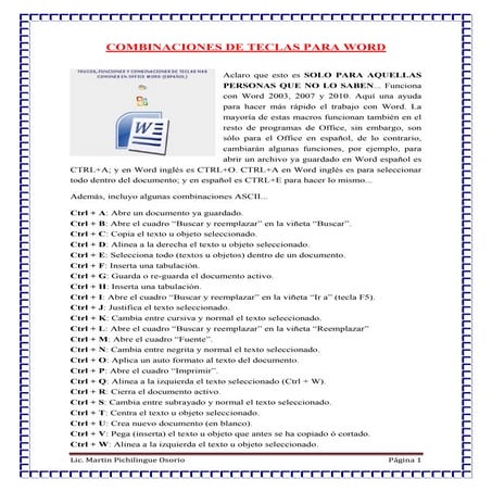 Cuadro De Atajos De Teclado De Microsoft Office Más De 30 Mejores