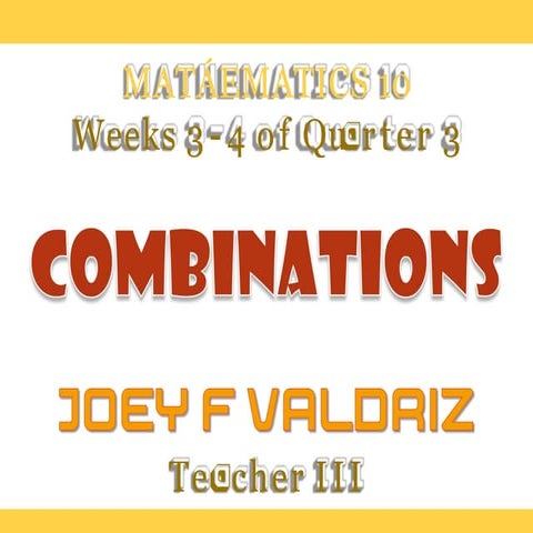 combinations math 10 pptx for quarter 3. | PPTX