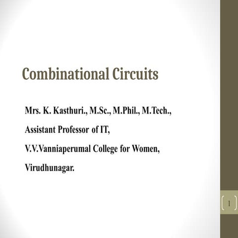 Combinational Circuits Multiplexer And Demultiplexer Ppt