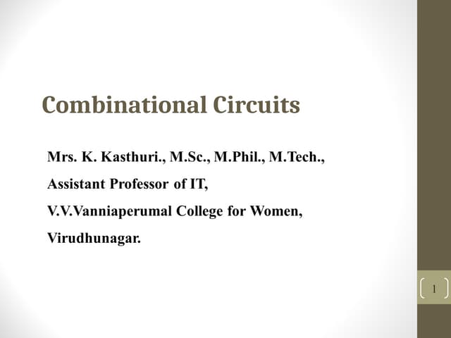 Combinational Circuits Multiplexer And Demultiplexer Ppt