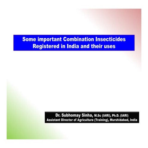 Combination insecticides in india and their uses | PDF