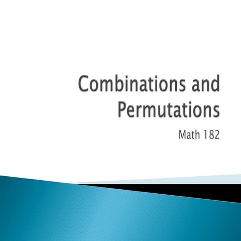 Combinations and permutations(1) | PPT