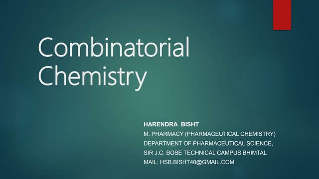 Combinatorial Chemistry Pptx