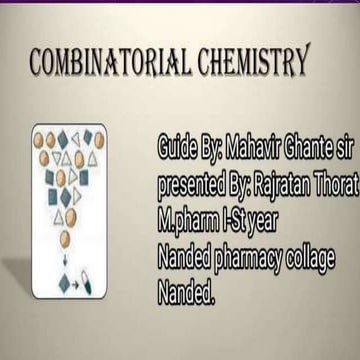 Topic Combinatorial Chemistry Subject Pdd Ppt