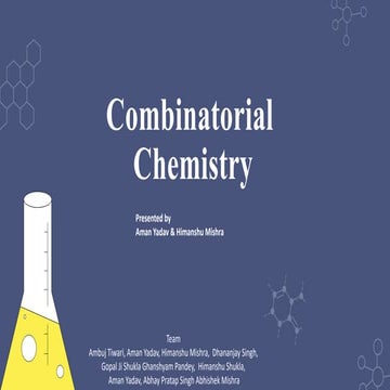 COMBINATORIAL CHEMISTRY part 1 Medicinal chemistry unit 5 | PDF