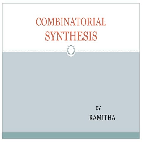 Combinatorial Synthesis Pdf