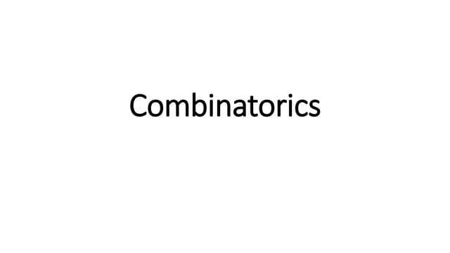 An Introduction To Combinatorics And Permutation Ppt