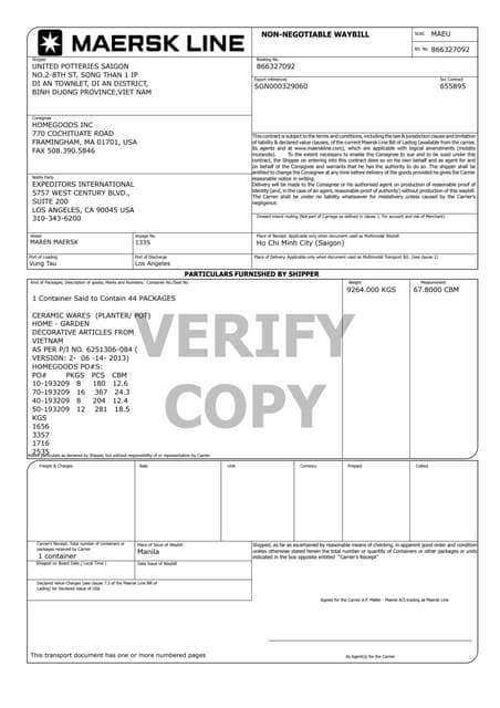 Solas VGM WANHAI sample | PDF