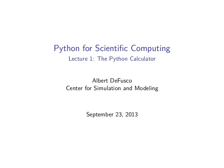 Python For Scientific Computing