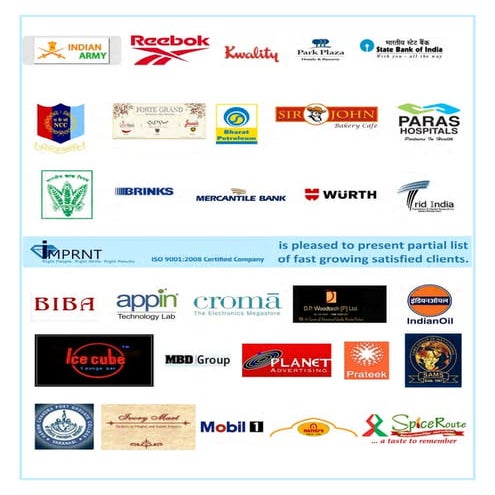 Partial List of Satisfied clients for Imprnt Systems | PDF