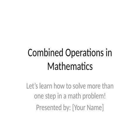 Math 5 - Order of Operations (PMDAS or GMDAS Rule) | PPTX