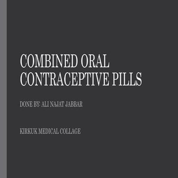 Combined oral contraceptive pills | PPTX